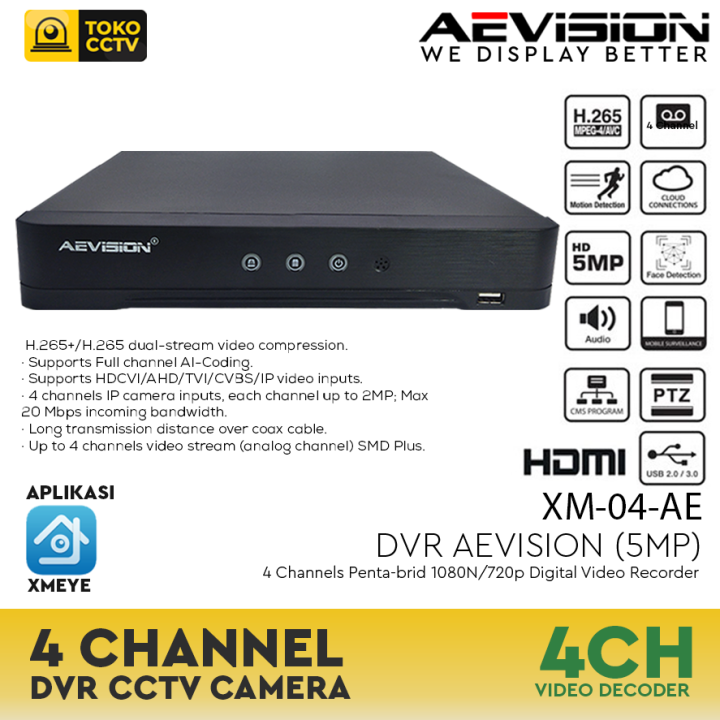 DVR AEVISION 4CH HS-BH3004VH XMEYE 5MP | Lazada Indonesia