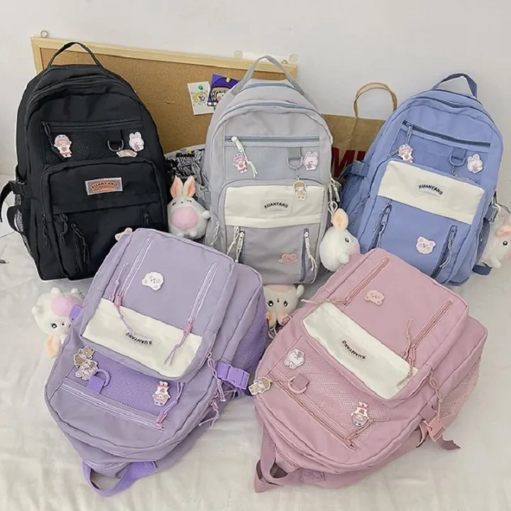 2021 Preppy Purple Backpack Women Waterproof Candy Colors Backpacks ...