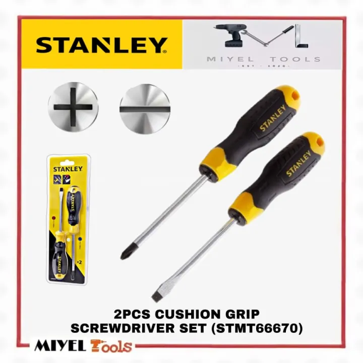 STANLEY Cushion Grip Screw Driver 2pcs/Set (STMT66670) | Lazada PH