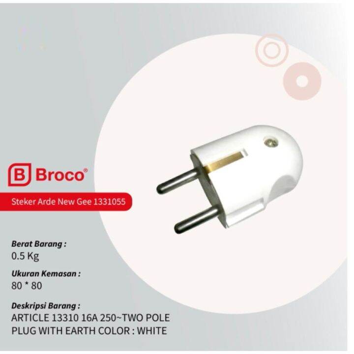 Steker Broco 13310-55 - Steker Arde White Original | Lazada Indonesia