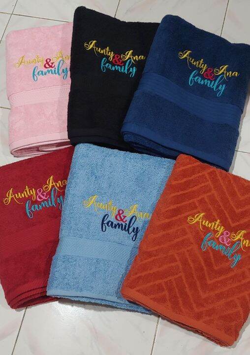 Unna Crafts Tuala Dewasa Sulam / Embroidery Towel hadiah kahwin tunang ...
