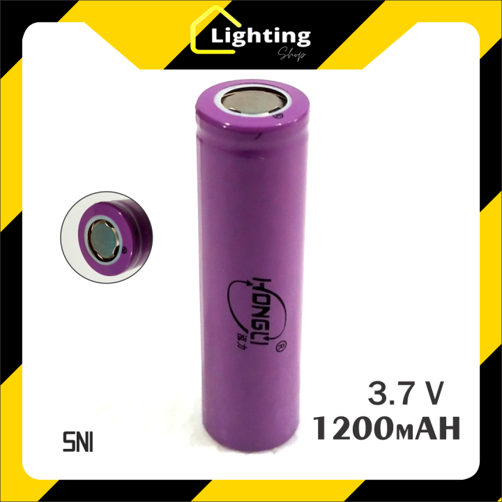 Baterai Lithium-ion 18650 Hongli 1200mAH 3.7 Volt Ungu Flat Top Charge ...