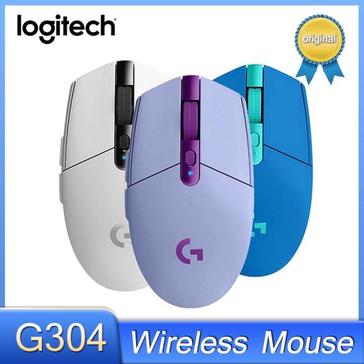 G304 Logitech คอมพิวเตอร์เมาส์ไร้สายเกม G102 2.4G เครื่องยนต์ฮีโร่เมาส์บลูทูธตามหลักสรีรศาสตร์ ...