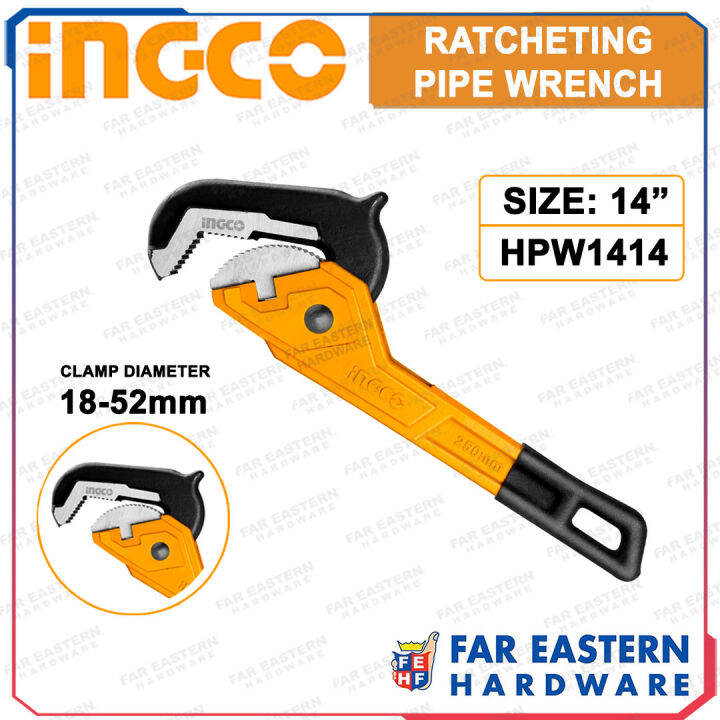 INGCO Ratcheting Ratchet Pipe Wrench 14" HPW1414 INHT | Lazada PH