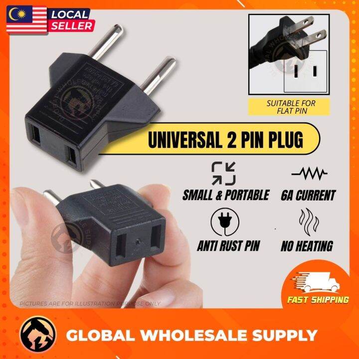 [READY STOCK] EU Adapter 2 Pin Travel Adapter Converter Conversion Plug ...