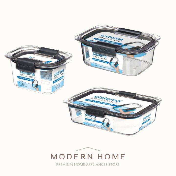 SISTEMA Brilliance Stackable Microwavable Food Storage Container ...