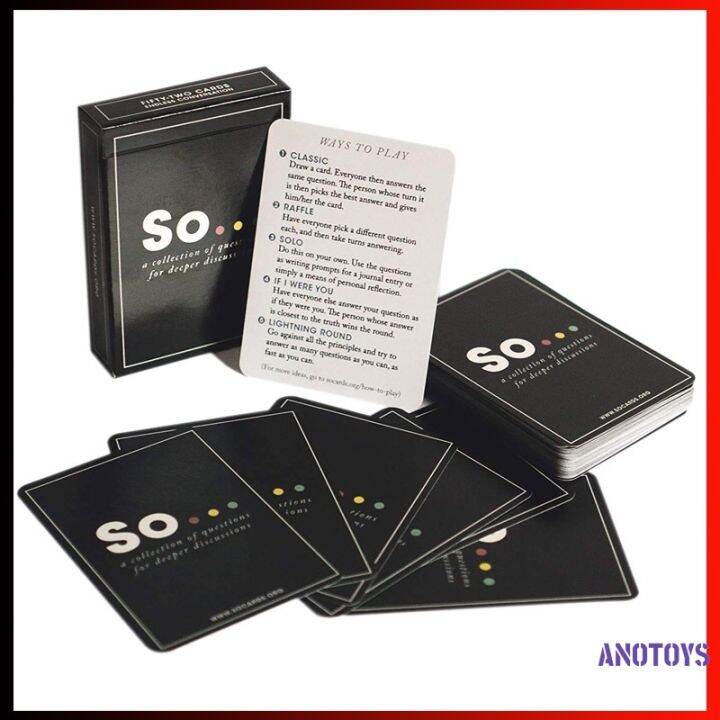 So Cards Game (Volume Two) Deep Conversation Starters Party Game ...