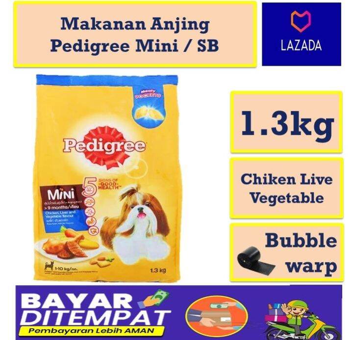 Makanan Anjing Pedigree Small Breed Chicken & Live Vegetables Kemasan ...