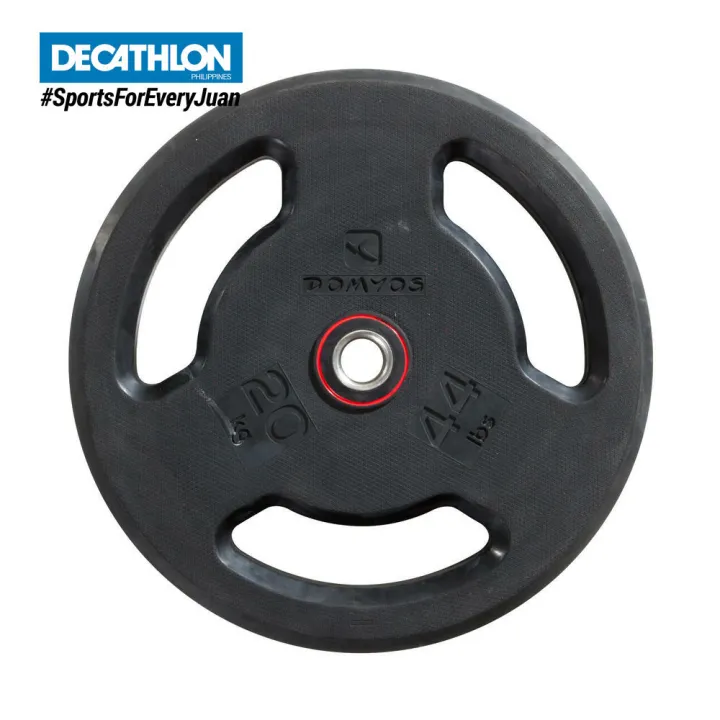 Decathlon Domyos Rubber Weight Disc with Handles 28mm 20kg | Lazada PH