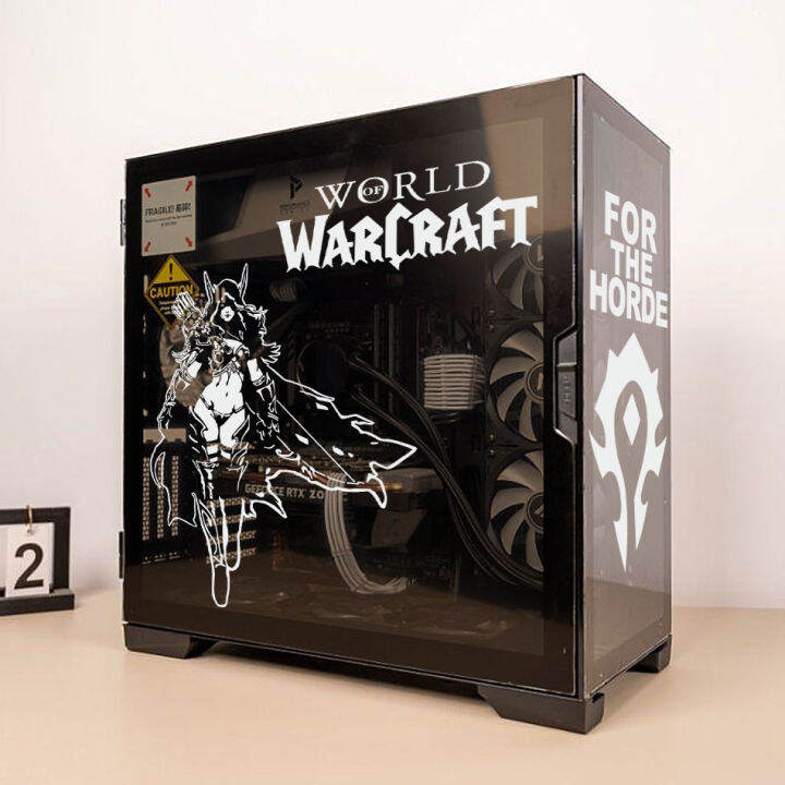 World Of Warcraft Gaming PC Case Stickers ATX Mid Computer Glass Skin ...