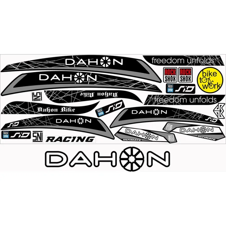 Bk Gray Dahon Letter Pattern Graftac Sticker Set for Bike Accessories ...