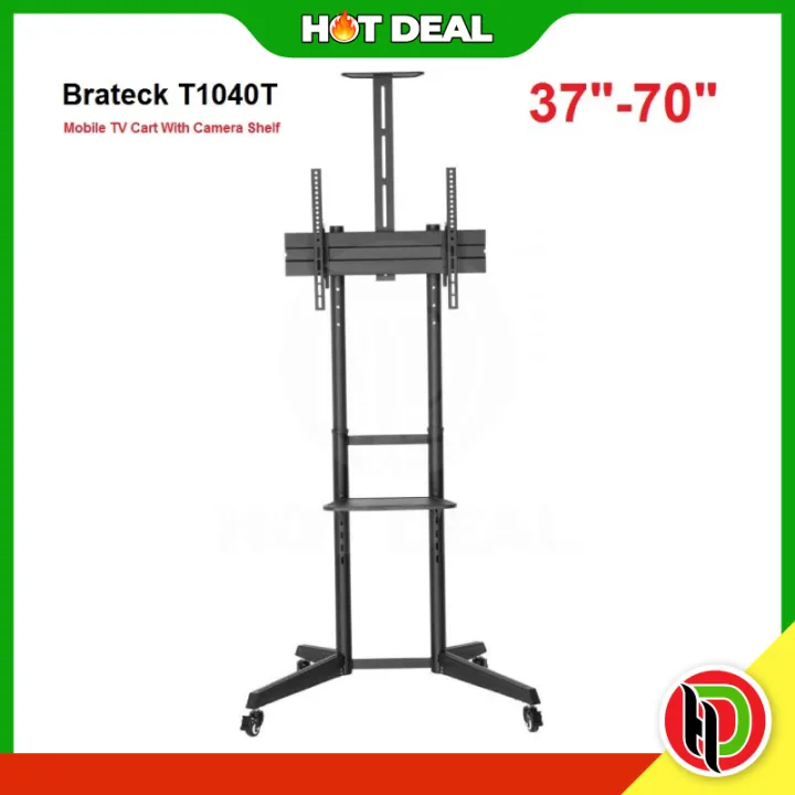 Hotdeal Brateck T1040T Versatile & Compact Steel TV Cart with top ...