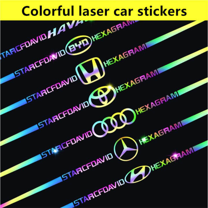 【Ann-Car】1PC Laser stickers Reflective Car Logo Stickers car decoration ...