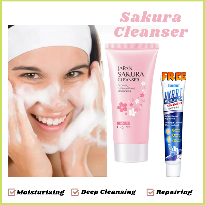 BEST SELLING LAIKOU Japan Sakura Cleanser Repairing Gentle Deep ...