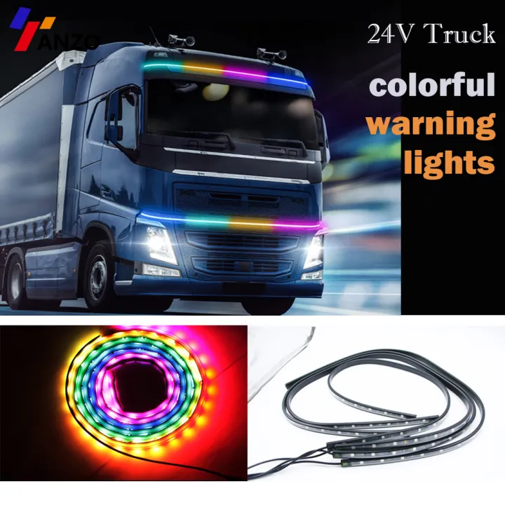 24V LED Flashing RGB Truck Ambient Light Roof Bumper Door Lamp ...