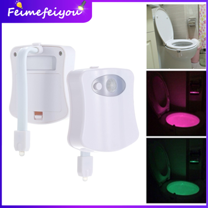 Smart toilet night light motion sensor light Auto ON/OFF, 8 Colors ...