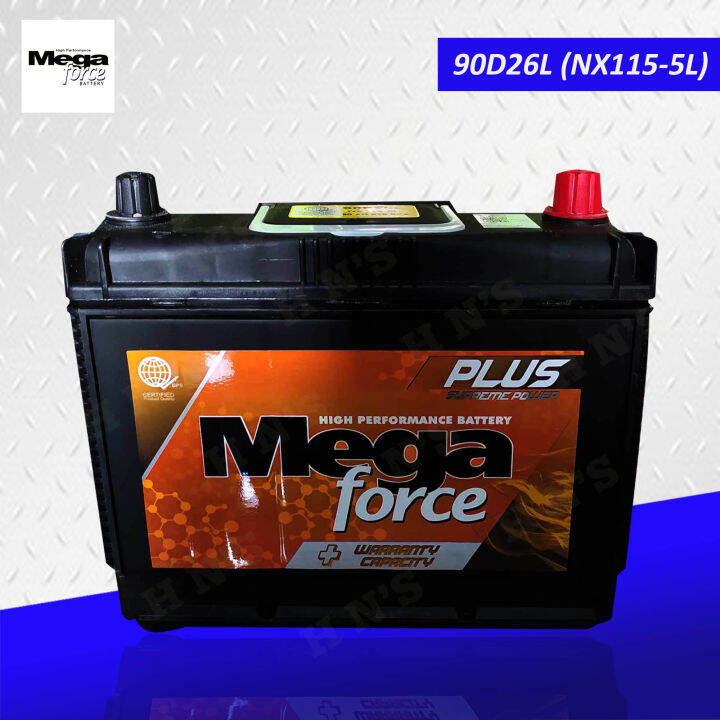 Mega Force Plus 2SMF 90D26L NX115-5L (90AMPS) Premium Maintenance Free ...