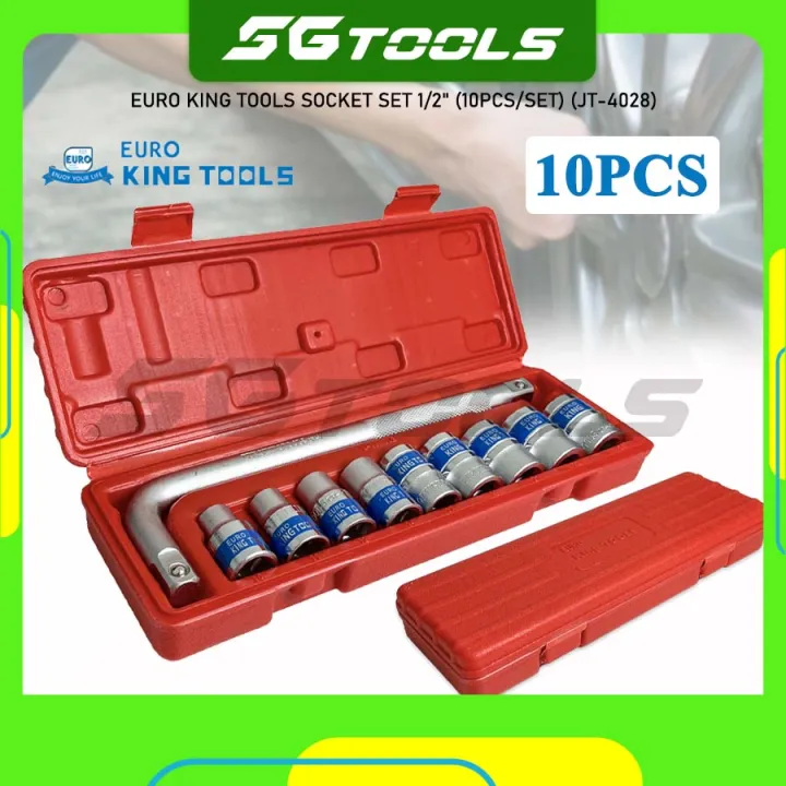 EURO KING TOOLS SOCKET SET 1/2" (10PCS/SET)/ L TYPE SPANNER BOX SOCKET ...
