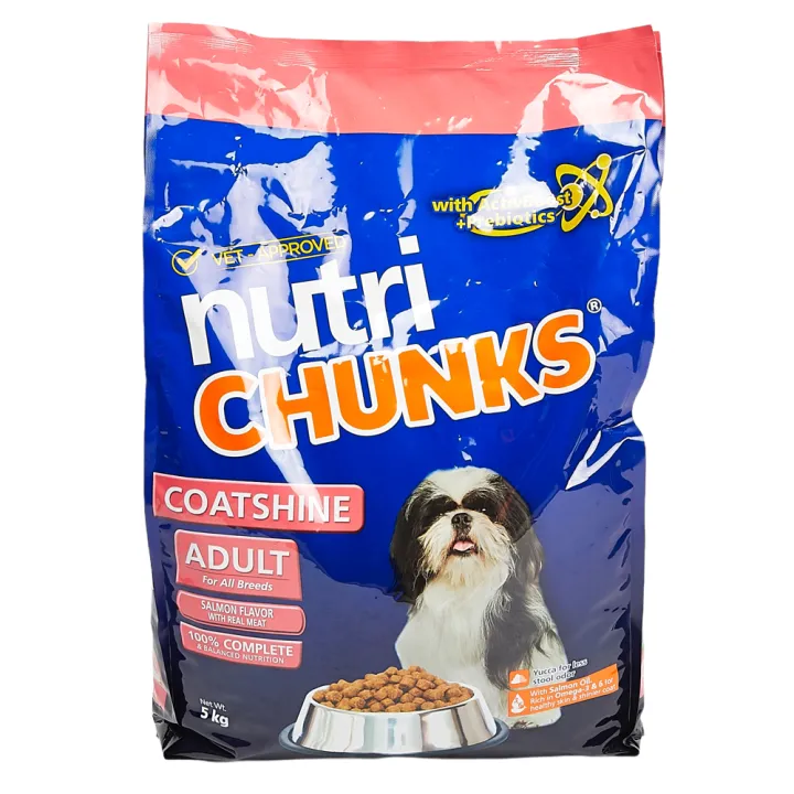 Nutri Chunks Coatshine Adult Dog Food with Salmon Flavor 5kg | Lazada PH
