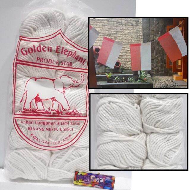 Tali Benang Ikat Bendera Merah Putih Plastik HUT RI 17 agustus gajah ...