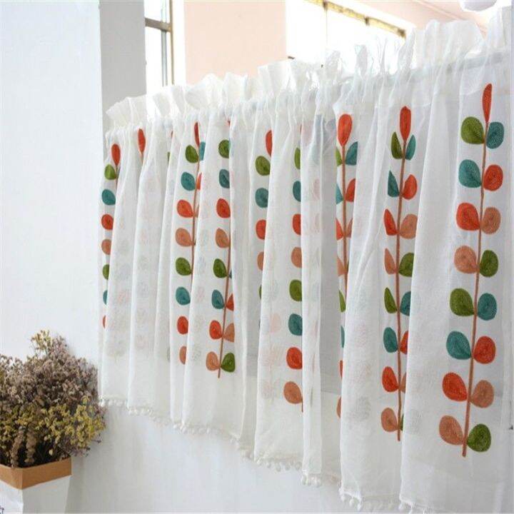 High Kitchen Tiers Cabinet Embroidery Window Half Treatment | Lazada PH