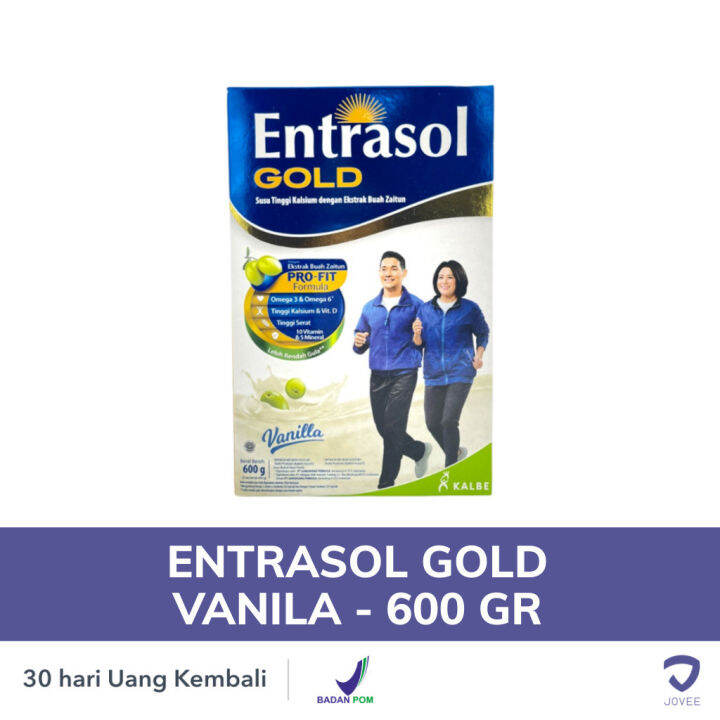 ENTRASOL GOLD VANILA - 600 GR - Susu Tinggi Kalsium untuk Lansia ...