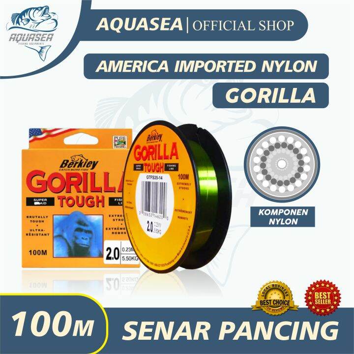 AQUASEA Tali Pancing Berkley Gorilla Tough Senar Pancing Amerika 100m ...