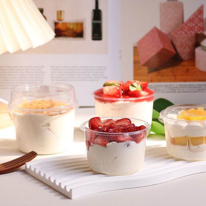 10pcs round deli container 150ml dessert container mousse container ...
