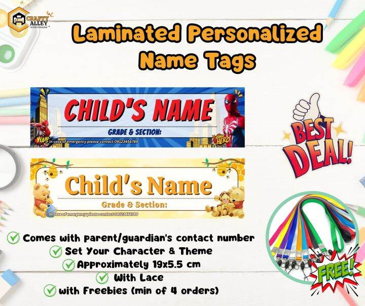 Laminated Name Tags for School - Thick laminate | Lazada PH