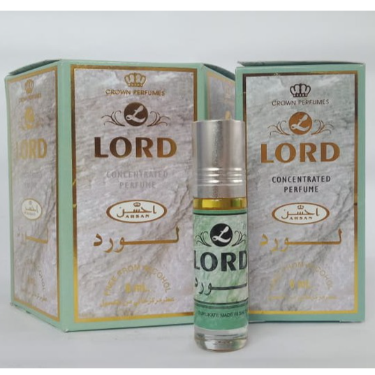 6PCS (1 BOX) PARFUM LORD 6ML AHSAN ROLL ON NON ALKOHOL - PARFUM SHOLAT ...