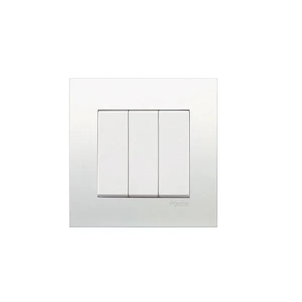 Schneider Vivace 3 Gang 1 Way Switch, White | Lazada