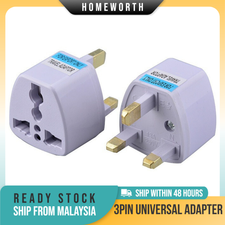 HOMEWORTH 3 Pin Plug Converter Travel Adapter UK Universal Plug Adapter ...