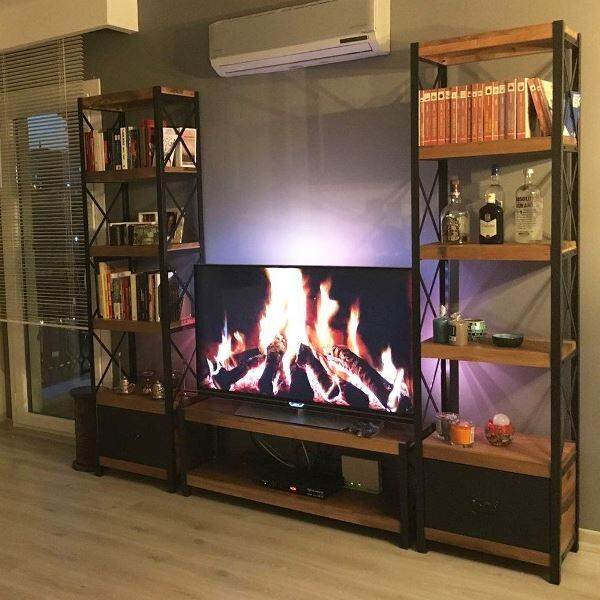 Rak Tv Meja Bufet Minimalis Besi Kotak Hollow Hollo Holo Dengan Rak ...