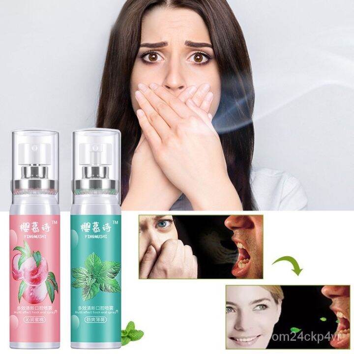 Hot zbvd10 Mouth Spray Peach Mint Breath Spray Oral Spray Lasting Breath Spray Remove Breath Bad ...