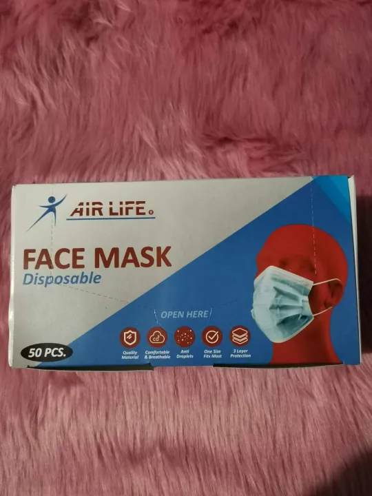 Surgical Face Mask ( 3 Ply ) 50 Pcs per Box by Airlife | Lazada PH