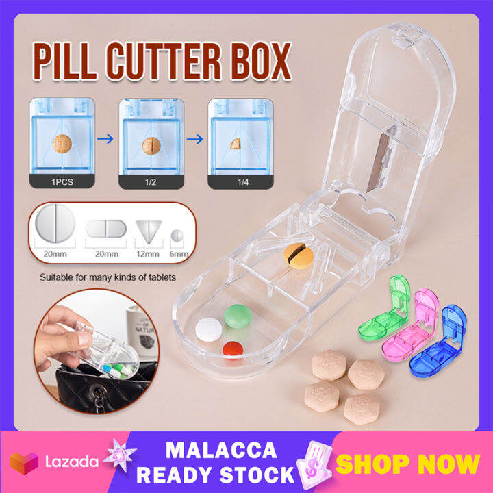 Medicine Cutter Pill Cutter Box Pemotong Ubat Tablet Splitter Case ...