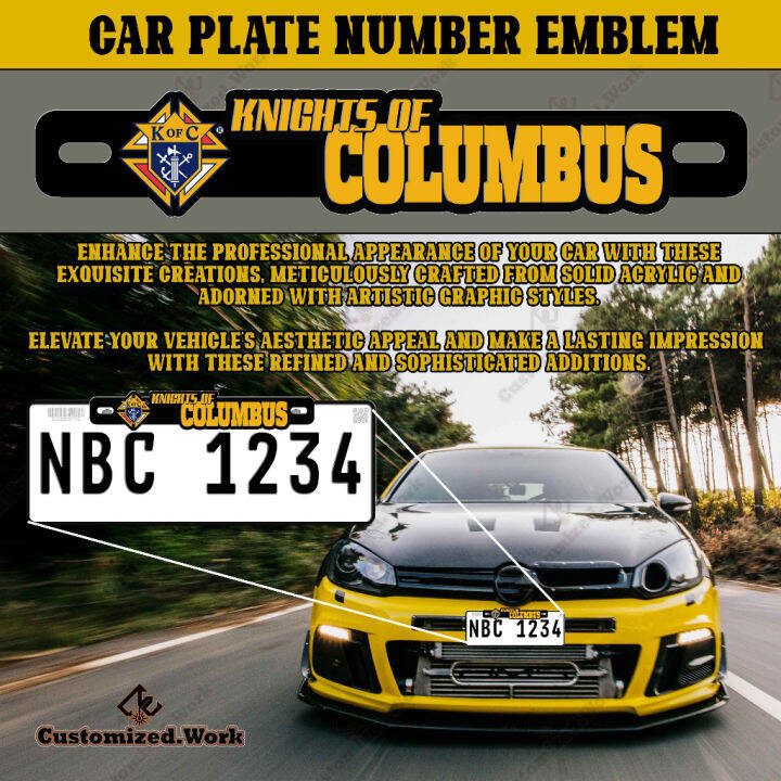 KofC Knights of Columbus Motorcycle Car Plate Number Emblem Badge ...