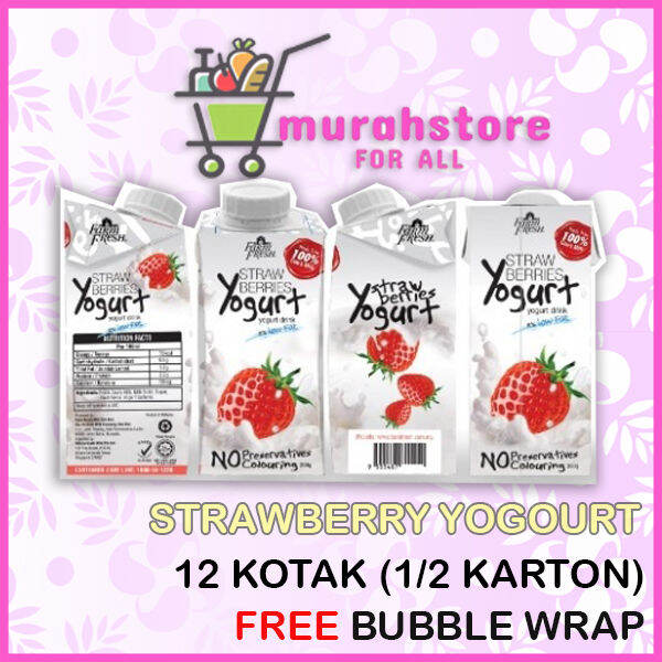 FARM FRESH YOGURT STRAWBERRY 200ML X 12 KOTAK WITH BUBBLE WRAP | Lazada