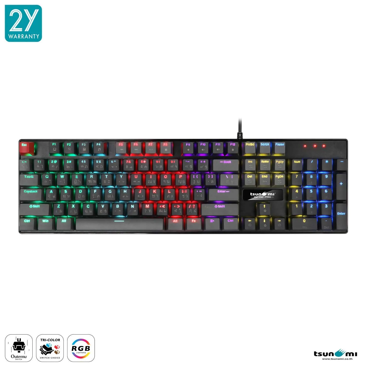 Tsunami MK-02 Mechanical Gaming Keyboard RGB คีบอร์ดแมคคานิคอล Outemu ...