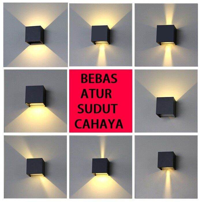 LAMPU DINDING LED 2 ARAH DAPAT DI STEL SUDUT CAHAYANYA /LAMPU OUTDOOR ...