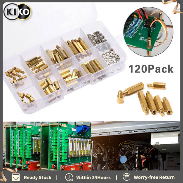 120Pcs Hex Brass Standoff Spacer Screw Thread M3 Copper Brass Pillars ...