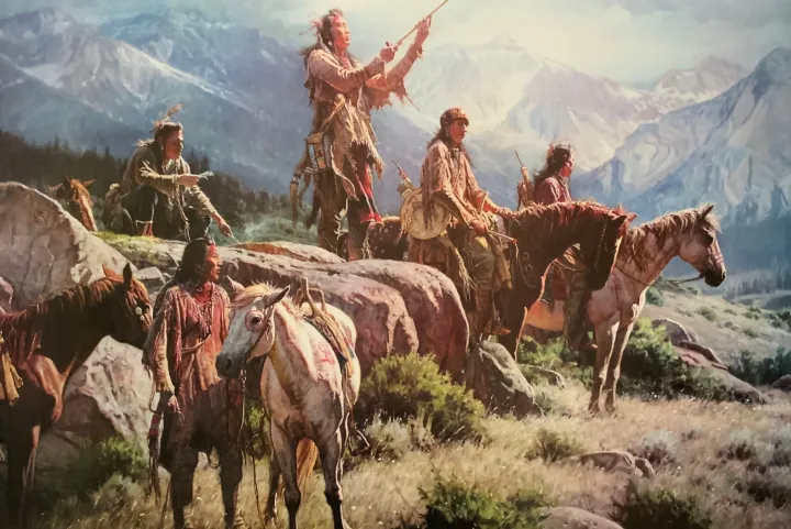 โปสเตอร์ รูปภาพ Red Indian & Cowboy อินเดียนแดง คาวบอย โปสเตอร์ติดผนัง ...