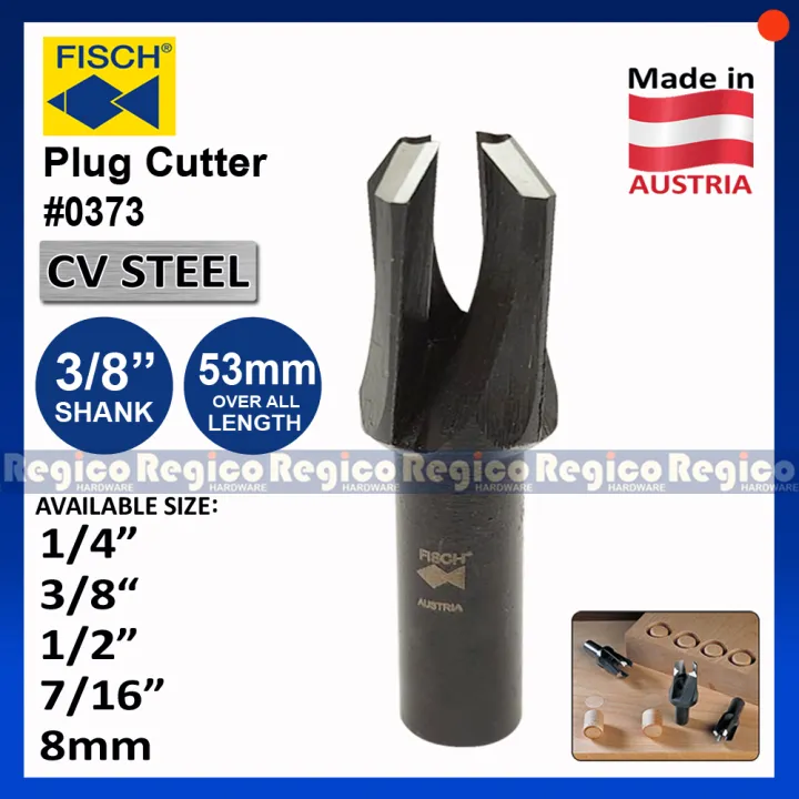 Fisch Tools Plug Cutter Regico Hardware 8mm 1/4" inch 1/2" inch 3/18 ...