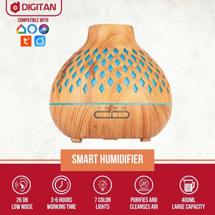 Smart Wifi Humidifier Aromatherapy Oil Diffuser LED RGB Lights 400ML ...