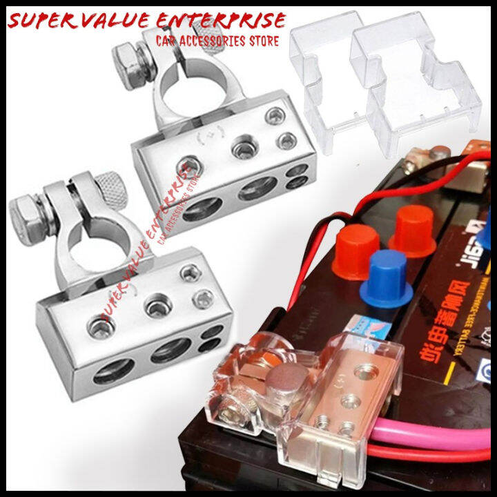 Car Battery Terminal Bateri 4/8 Gauge AWG Chrome Battery Terminals ...