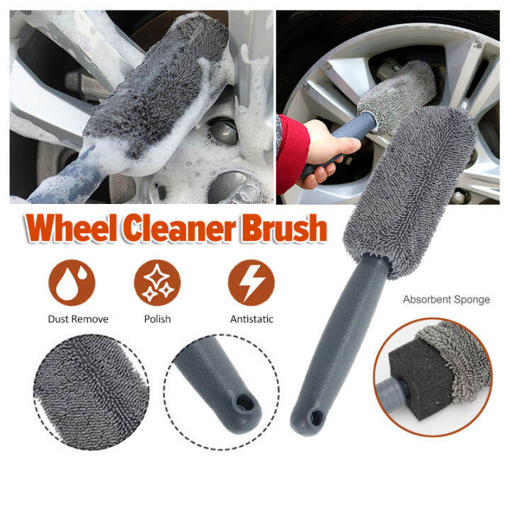 Car Wheel Microfiber Cleaning Brush Tool Tire Washing Clean Tyre Soft ...