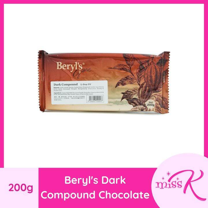 200g Beryl's Dark Compound Chocolate Bar | Lazada PH
