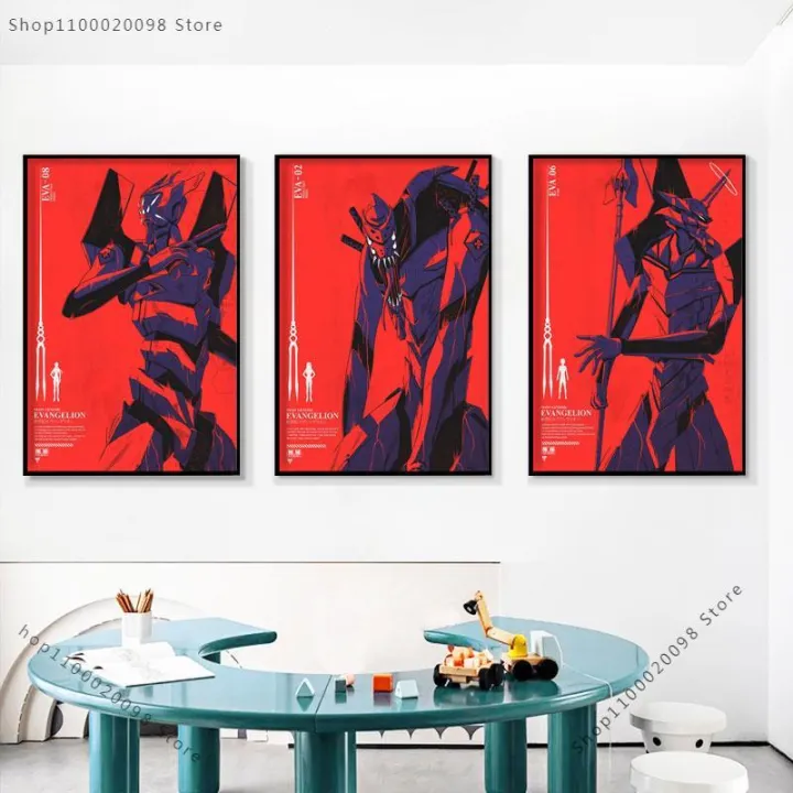 EVA Canvas Painting Anime Poster Neon Genesis Evangelion Living Room ...