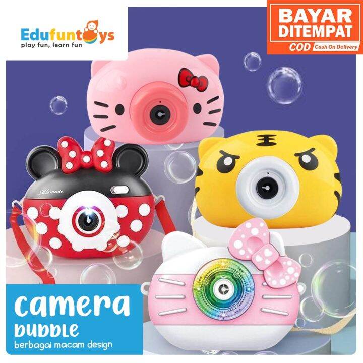 Edufuntoys - BUBBLE CAMERA kitty elektrik/ bubble blow kamera otomatis /kamera bubble plus refil ...