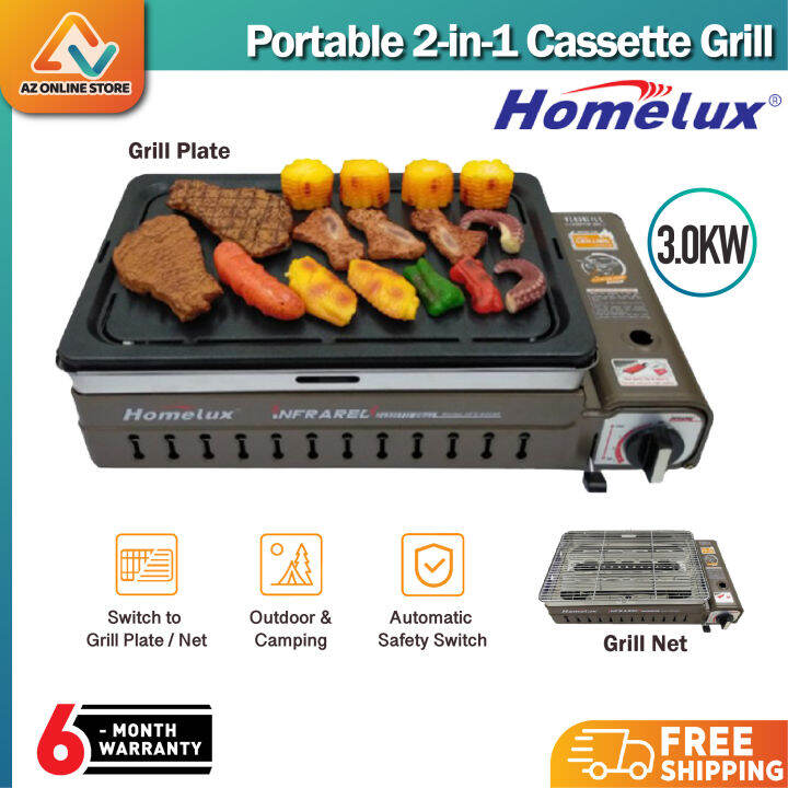 HOMELUX HPB-8008B PORTABLE DAPUR GAS COOKER STOVE 2 IN 1 BUTANE ...